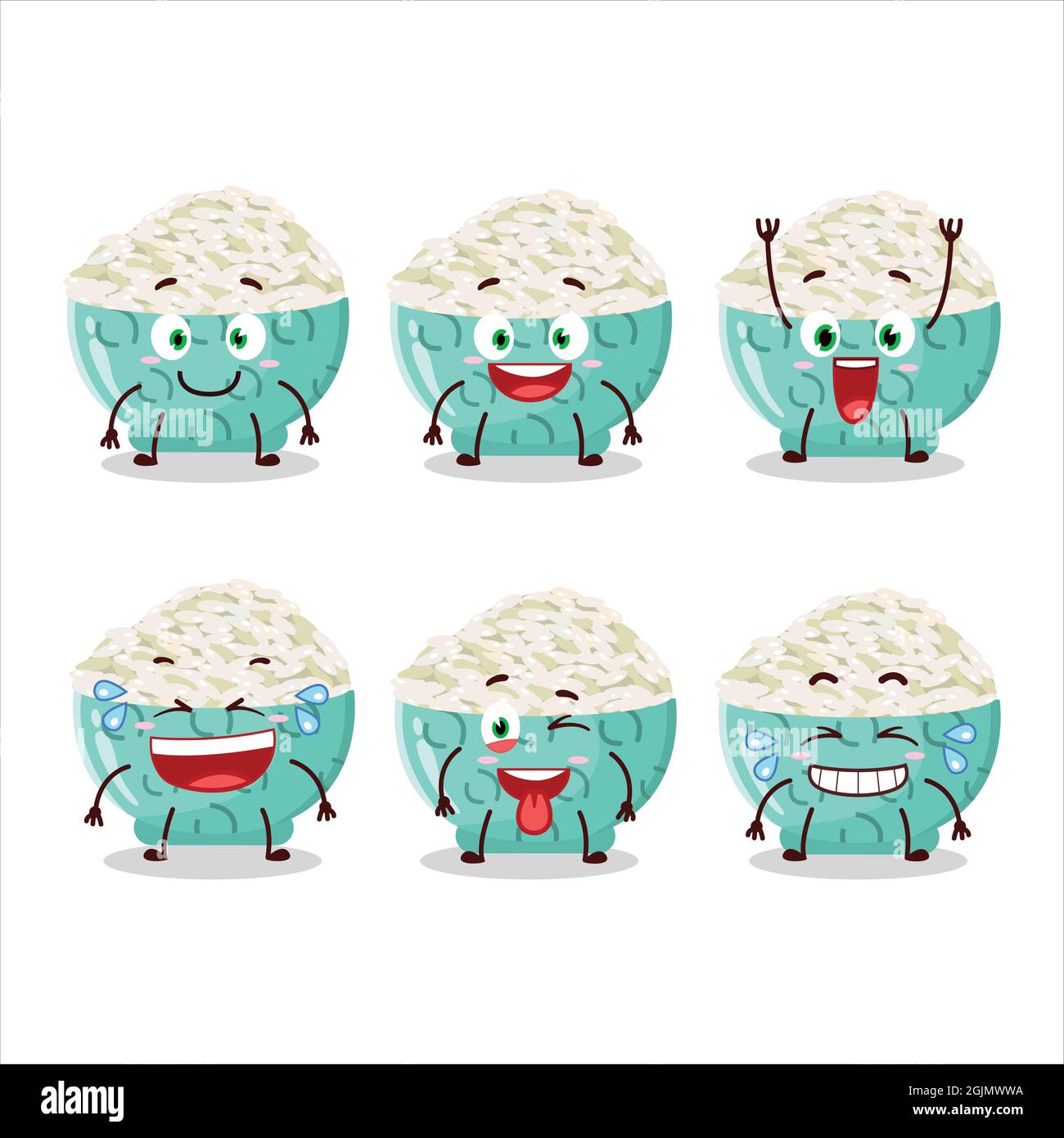 Cartoon character of risotto rice with smile expression. Vector ...