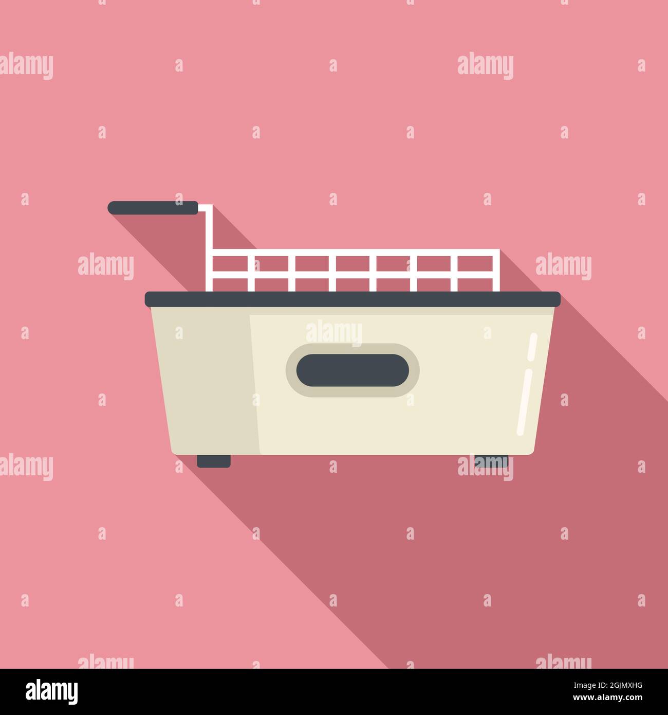 Kitchen fry machine icon flat vector. Deep fryer Stock Vector Image ...