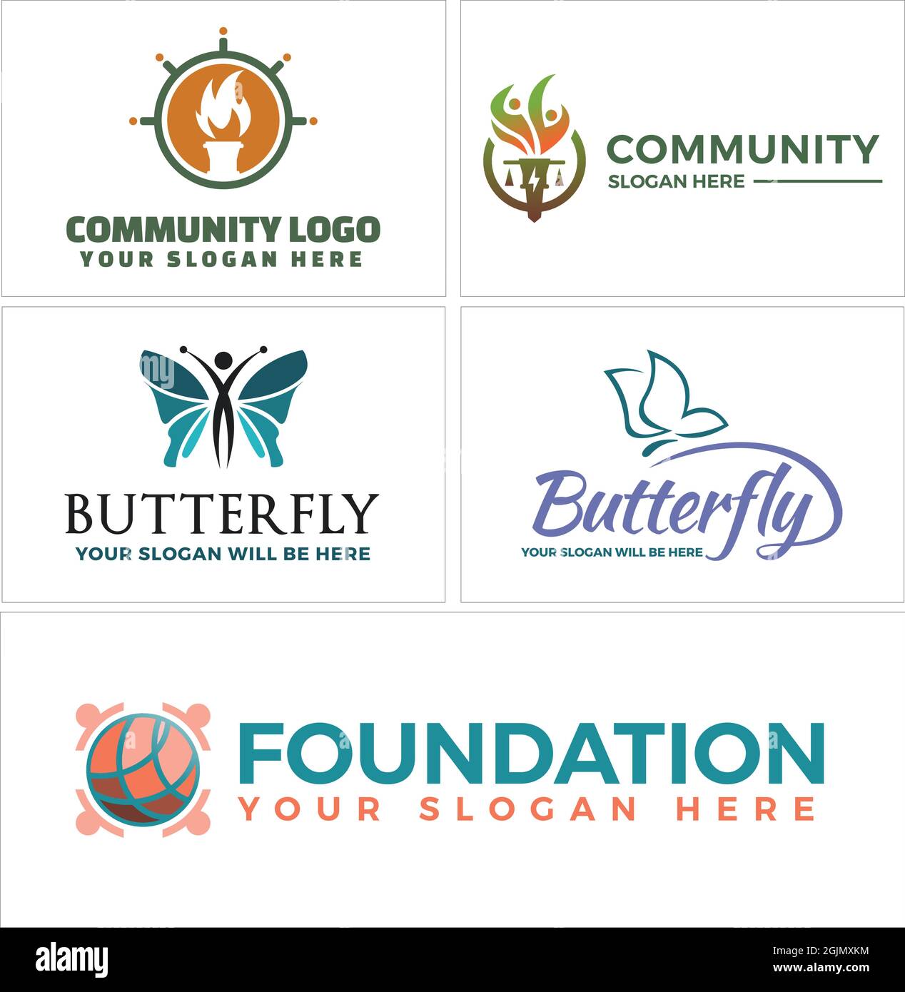 Community nonprofit people global foundation logo design Stock Vector ...