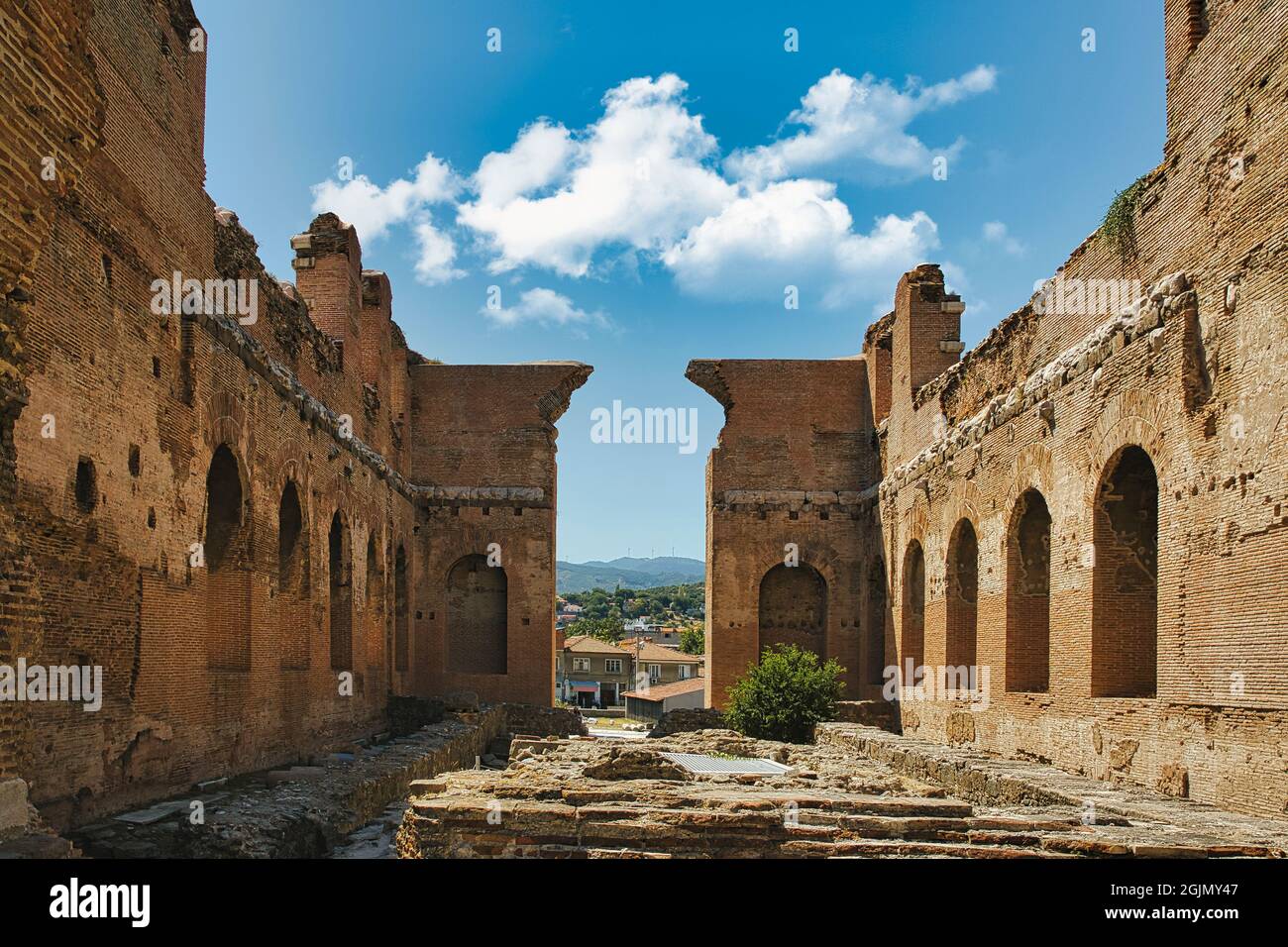 Pergamon, Turkey. The structure called the Red Courtyard or the ...