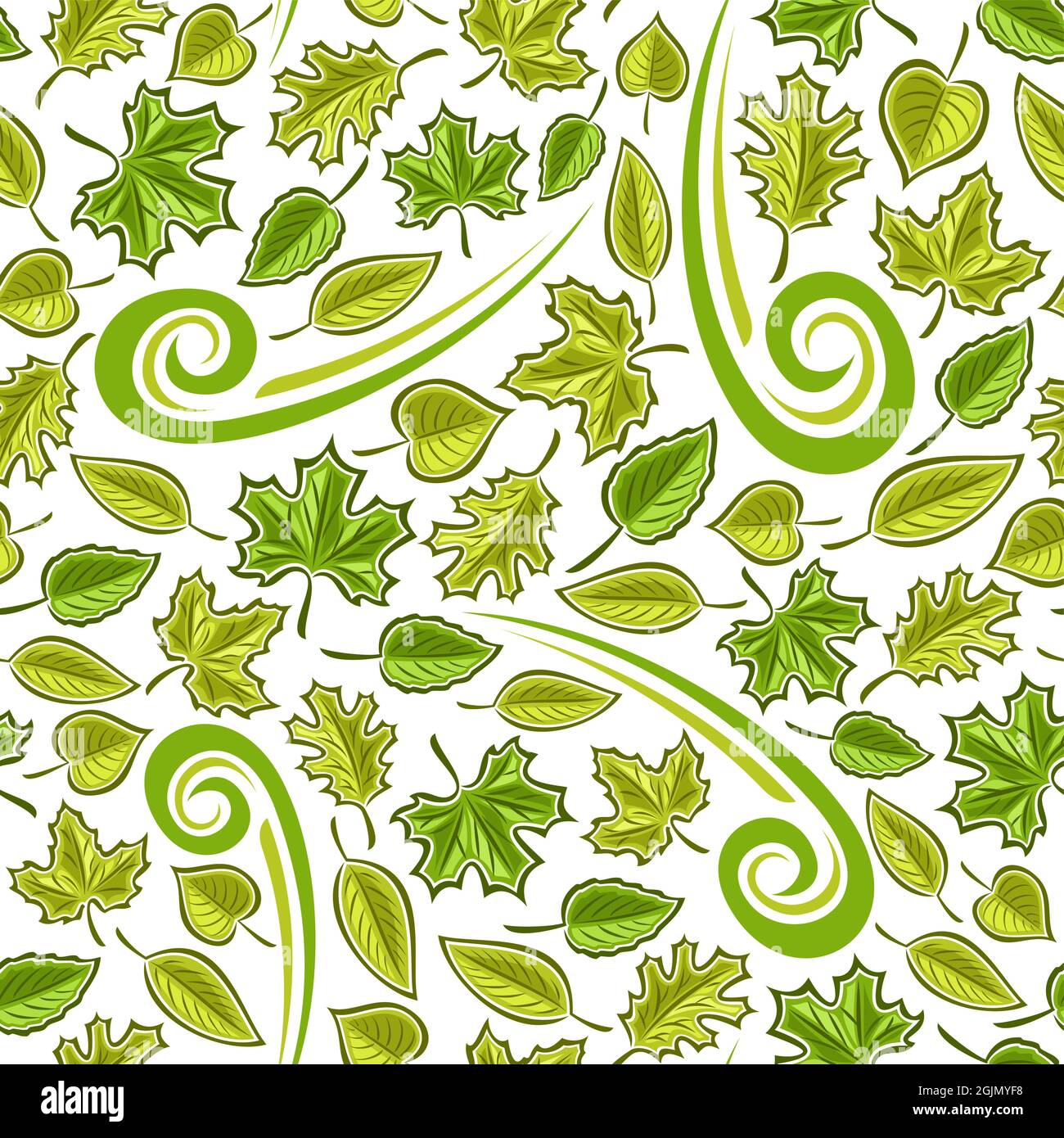 Vector Leaves Seamless Pattern, square repeating background for seasonal interior or wrapping ...