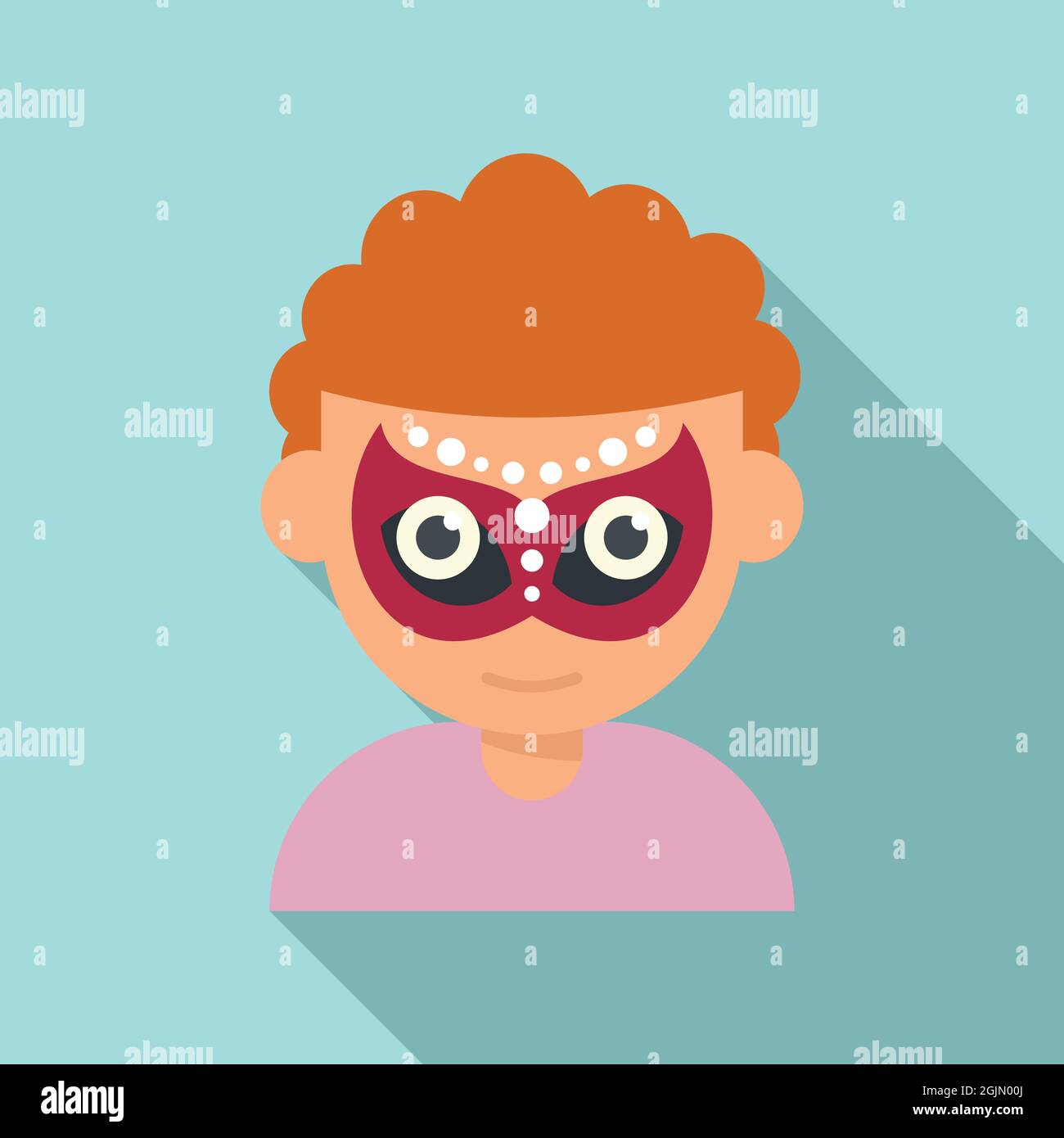 Mask face painting icon flat vector. Child paint Stock Vector Image ...