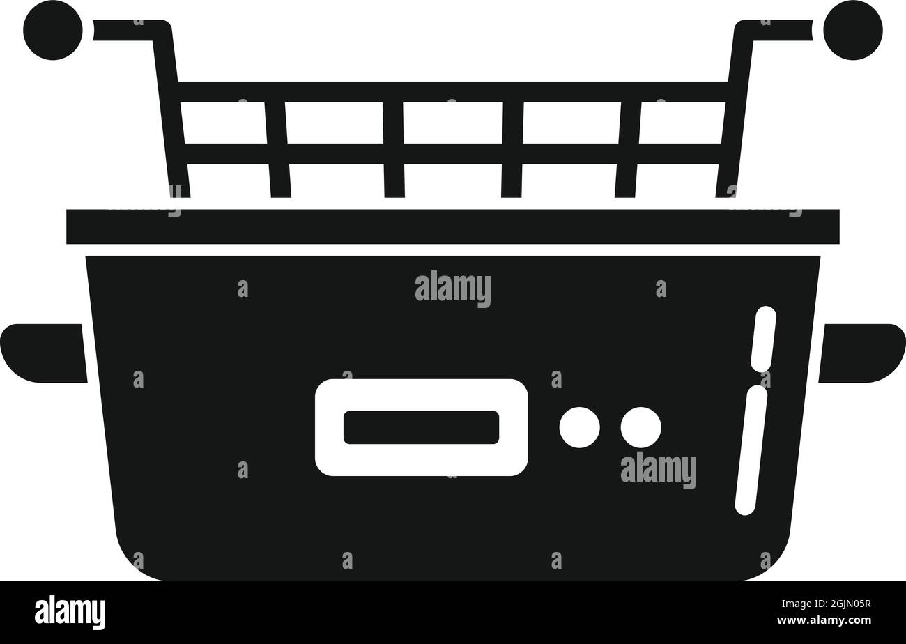 Food deep fryer icon simple vector. Oil machine Stock Vector Image ...