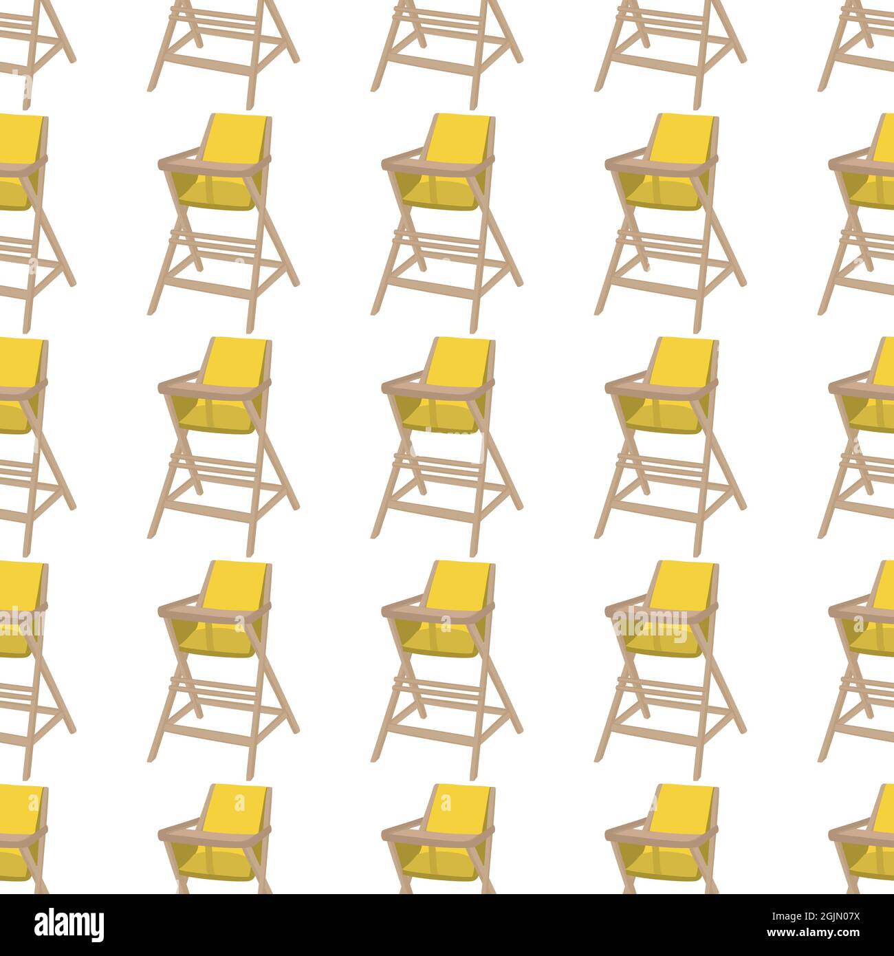 Illustration on theme colorful modern child high chair for baby feeding ...