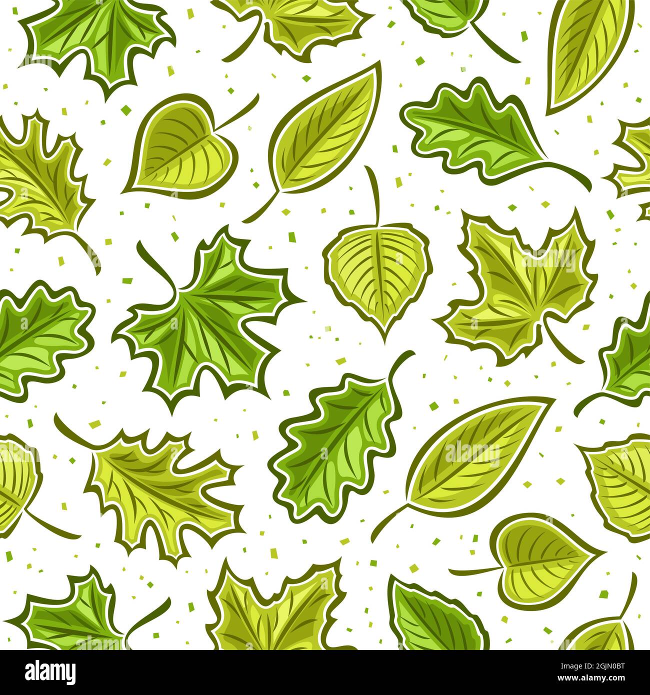 Vector Leaves Seamless Pattern, square repeating background for seasonal interior, square poster ...