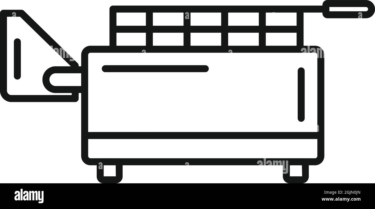 Kitchen deep fryer icon outline vector. Fry basket Stock Vector Image ...