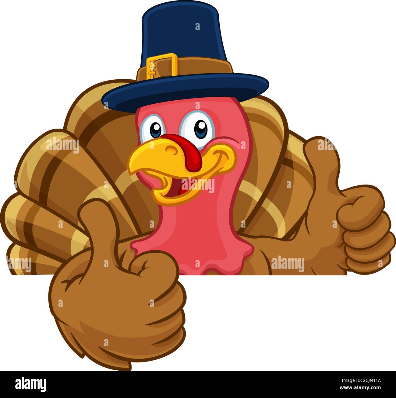 Turkey Pilgrim Hat Thanksgiving Cartoon Character Stock Vector Image ...