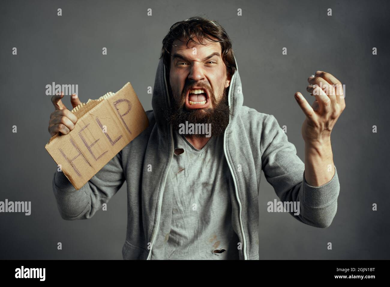 Old tramp on street beard hi-res stock photography and images - Alamy