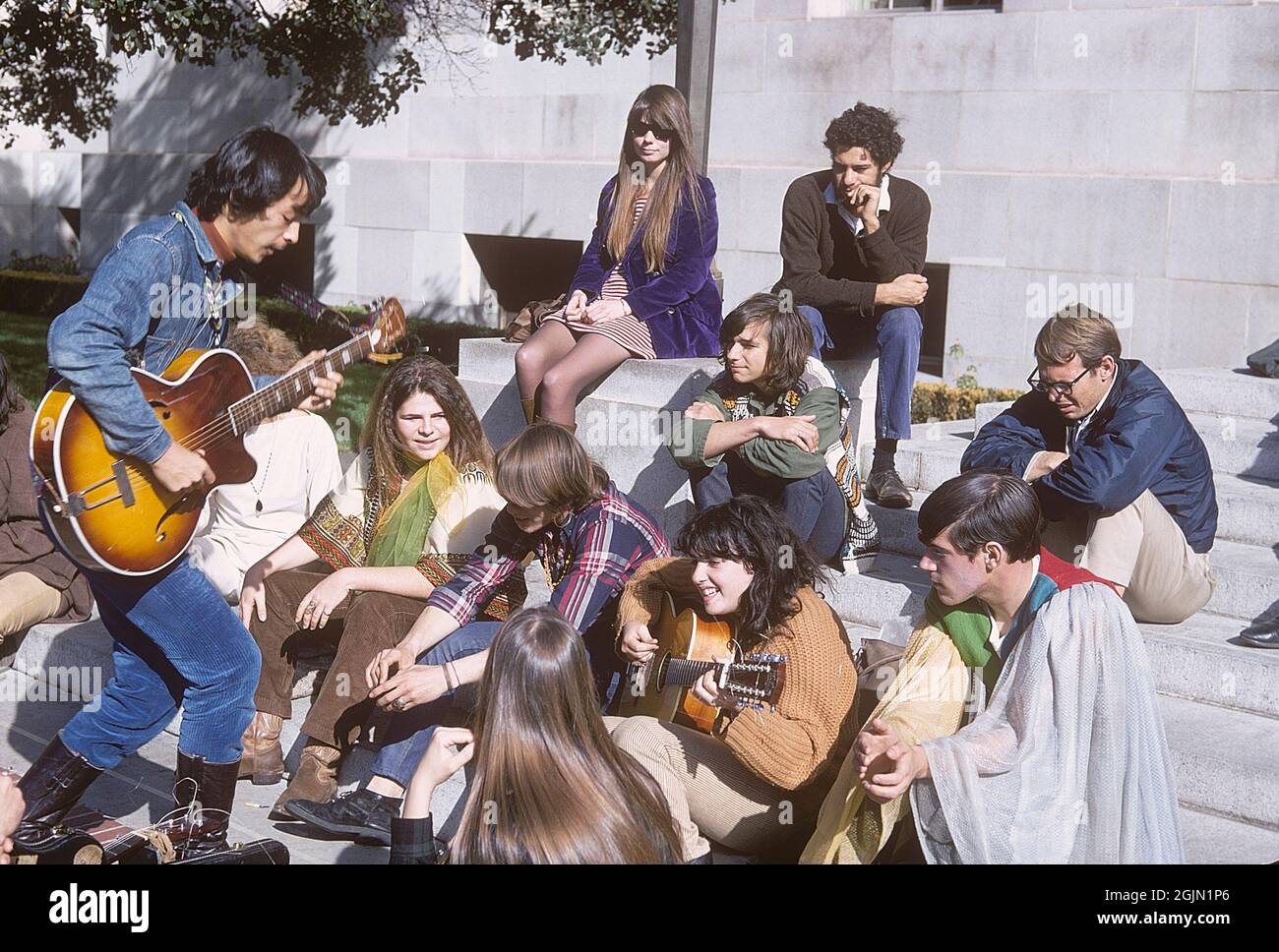 USA december 1968. Students at University of California Berkeley seen ...