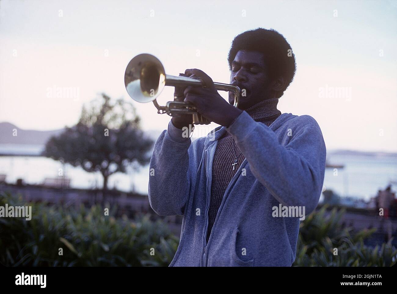 African man playing trumpet hi-res stock photography and images - Alamy