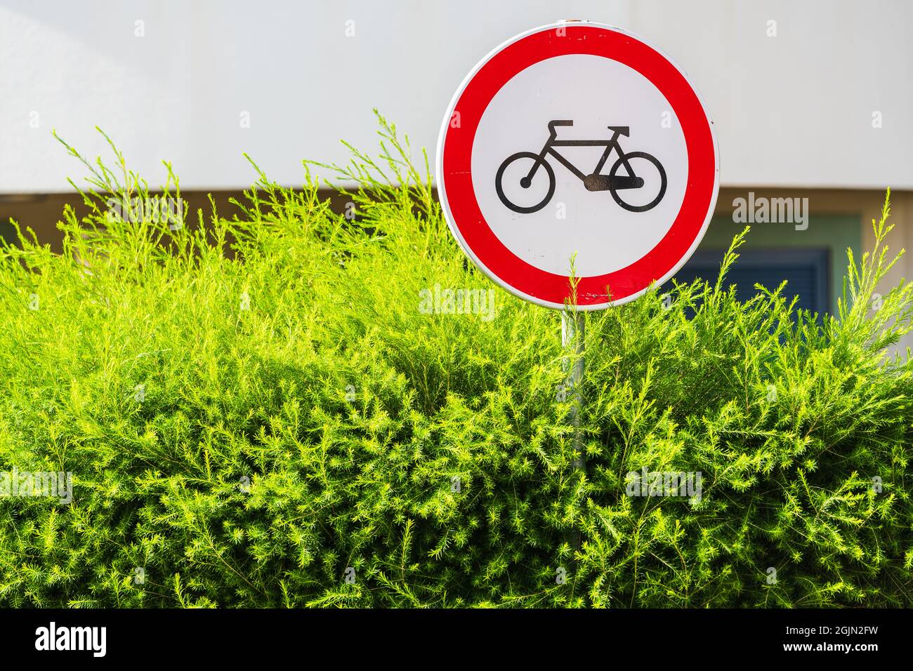 Cycling prohibited road sign hi-res stock photography and images - Alamy