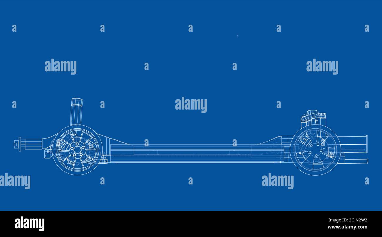 Electric Car Chassis with battery. Vector Stock Vector Image & Art - Alamy