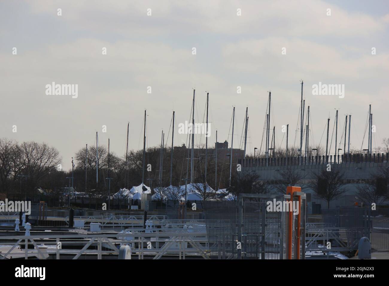Empty boat harbor during the cold winter deep freeze Stock Photo - Alamy