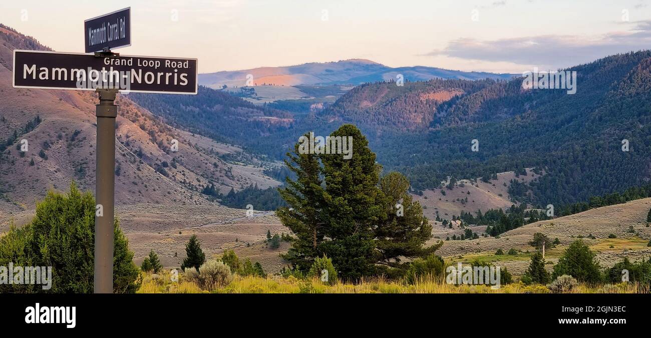 Grand Loop Road at Yellowstone National Park Stock Photo - Alamy