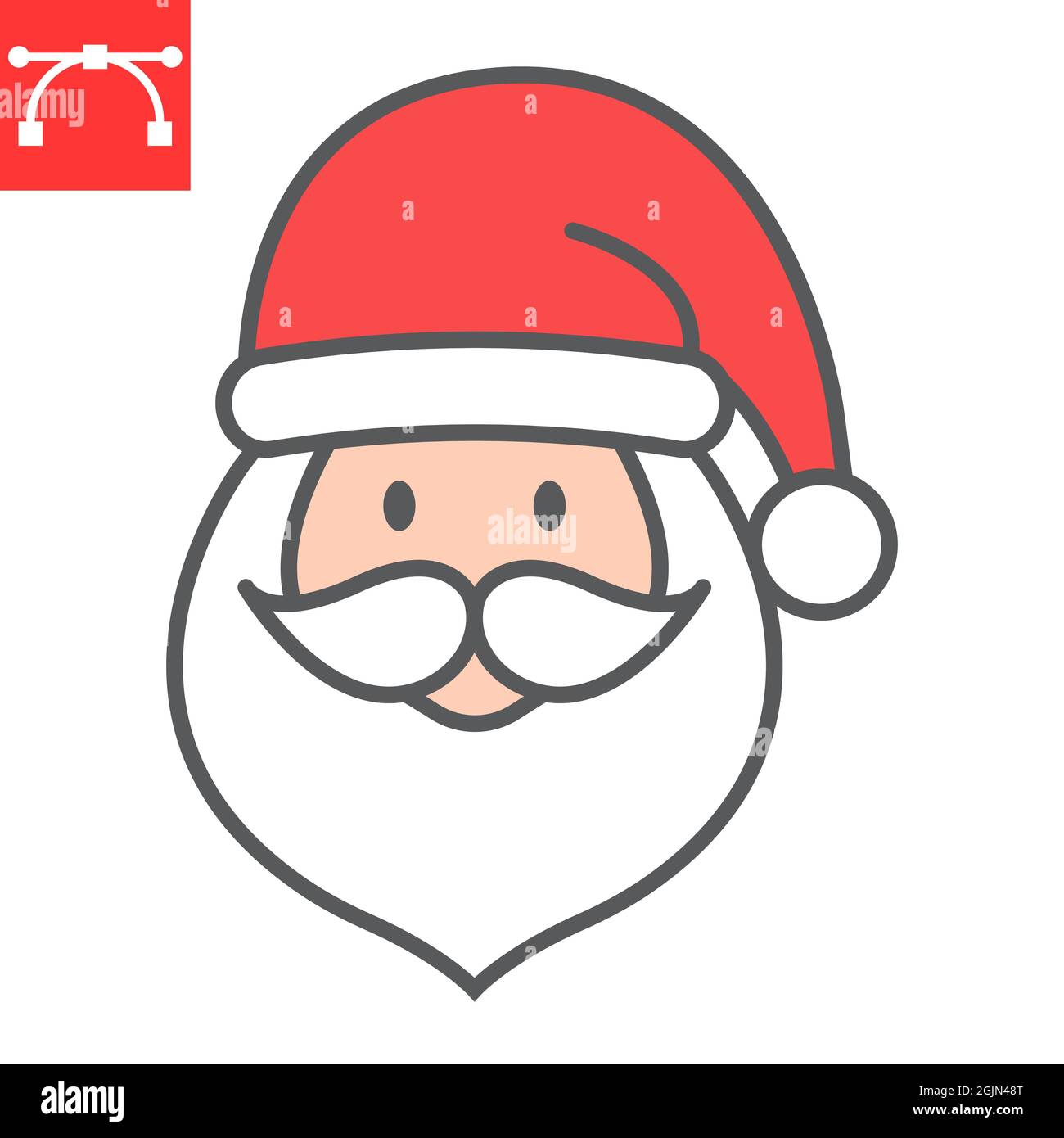 Santa Claus color line icon, holiday and christmas, santa claus vector ...