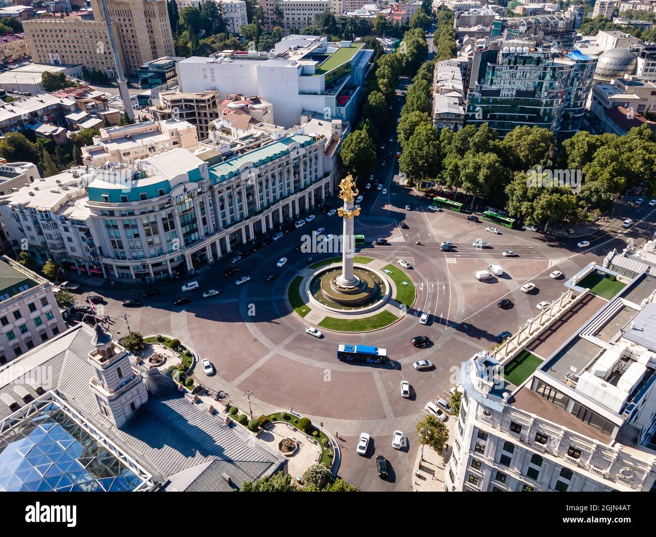 Aerial view of Freedom Square in Tbilisi, Georgia Stock Photo - Alamy
