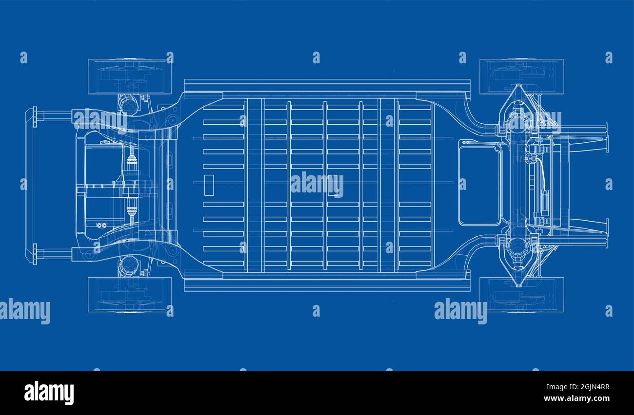 Electric Car Chassis with battery. Vector Stock Vector Image & Art - Alamy