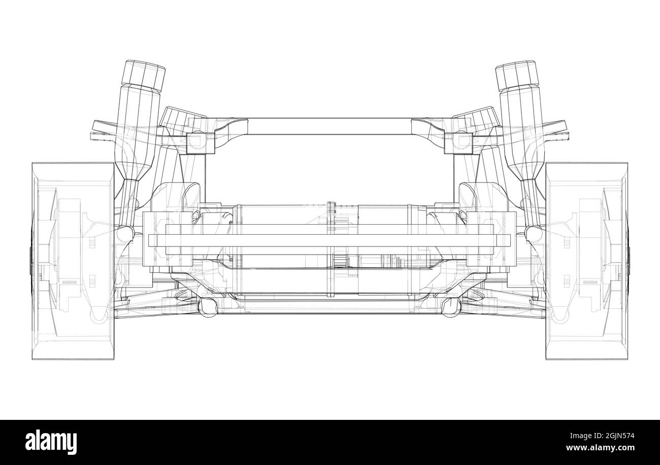 Electric Car Chassis with battery. Vector Stock Vector Image & Art - Alamy