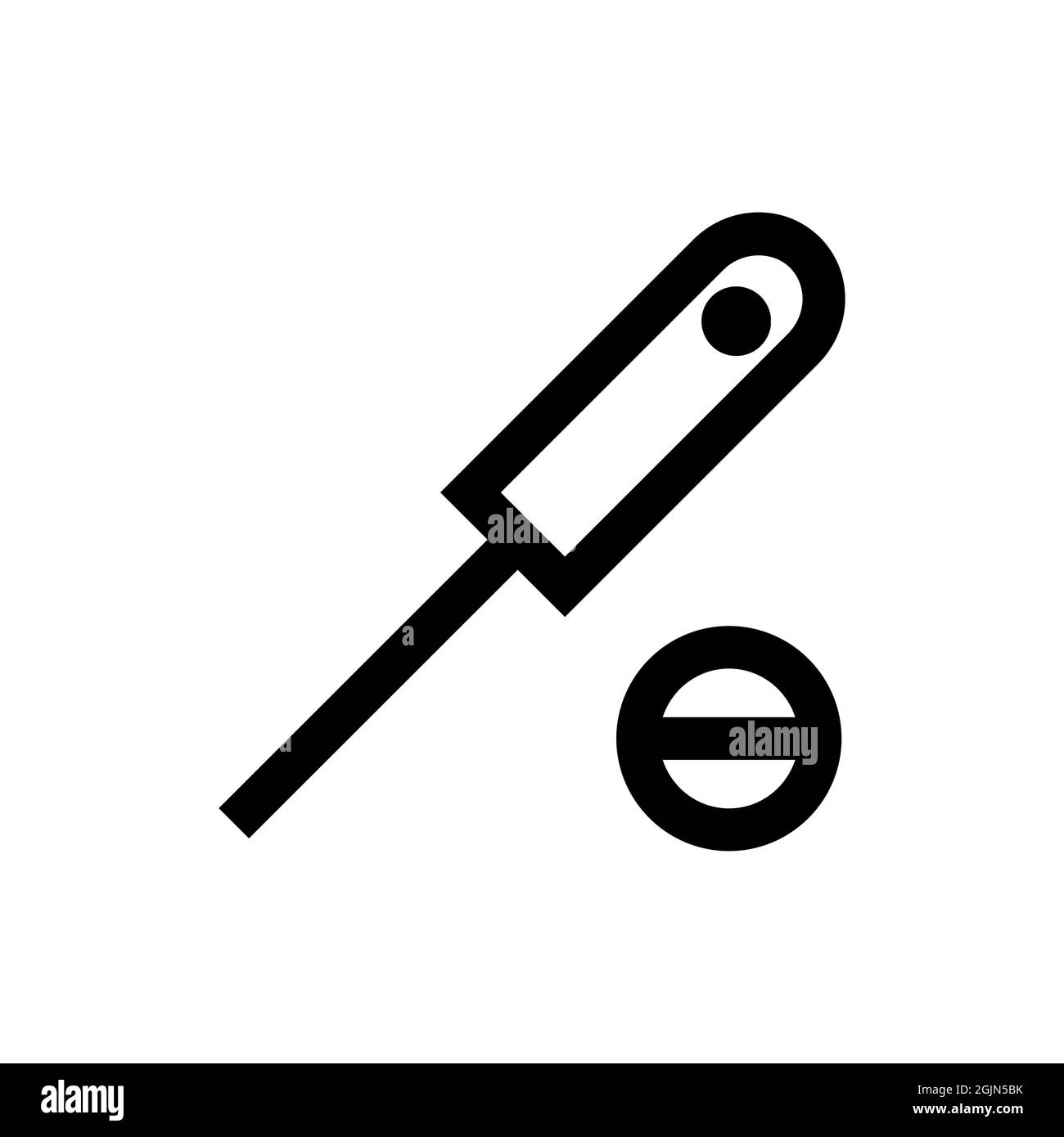 Outline icon Screwdriver emblem. Tool. Vector clipart Stock Vector ...