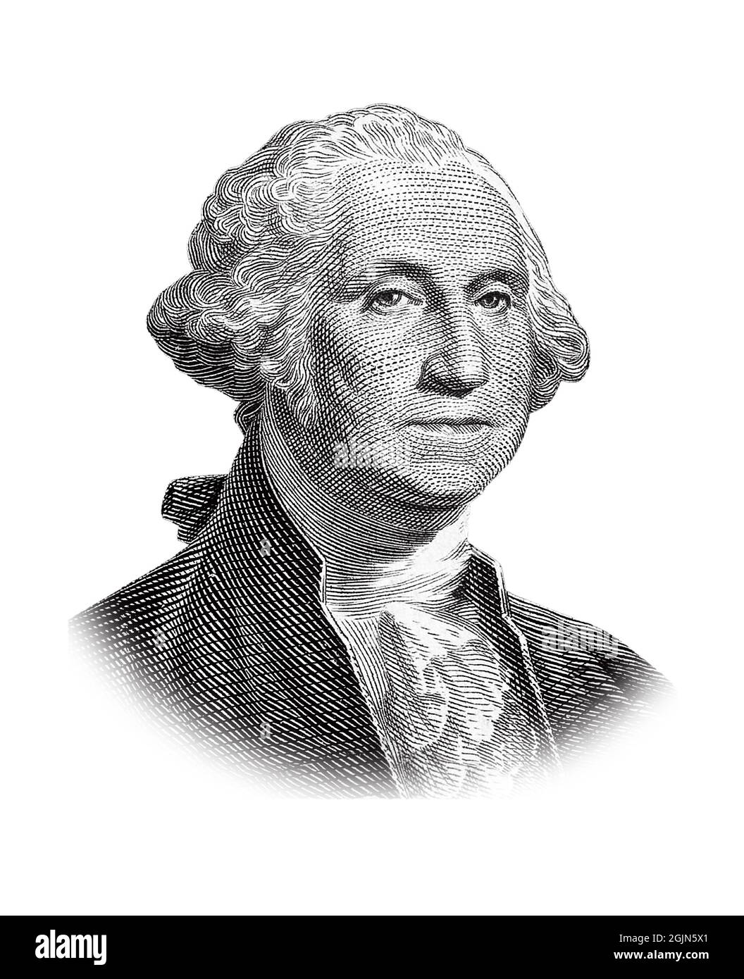 A George Washington's Portrait Isolated on White Background Stock Photo ...