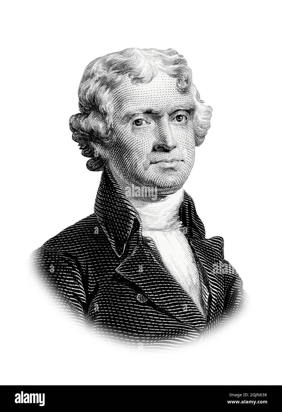Thomas Jefferson Portrait Isolated on White Background Stock Photo - Alamy