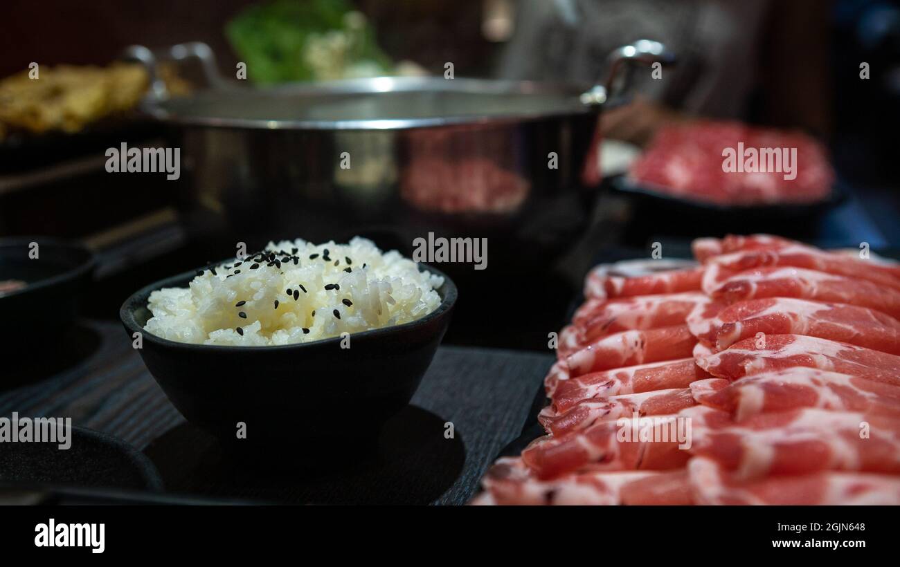 Chinese hotpot with beef, Taiwan Stock Photo - Alamy