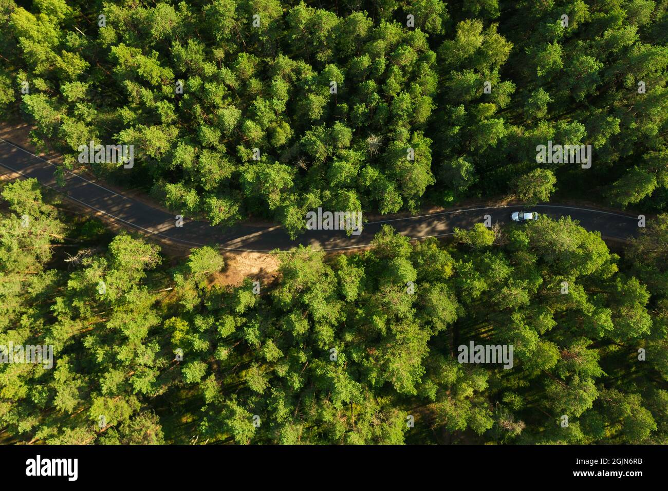 Aerial view of highway forrest hi-res stock photography and images - Alamy