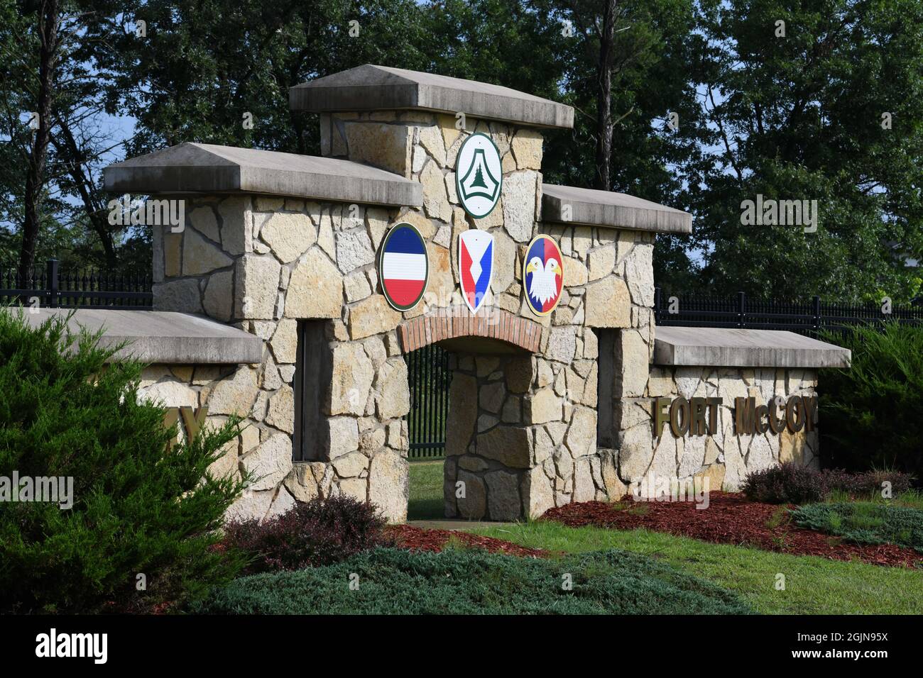 Sparta, Wisconsin, USA. 28th Aug, 2021. The main gate of U.S. Army Fort ...