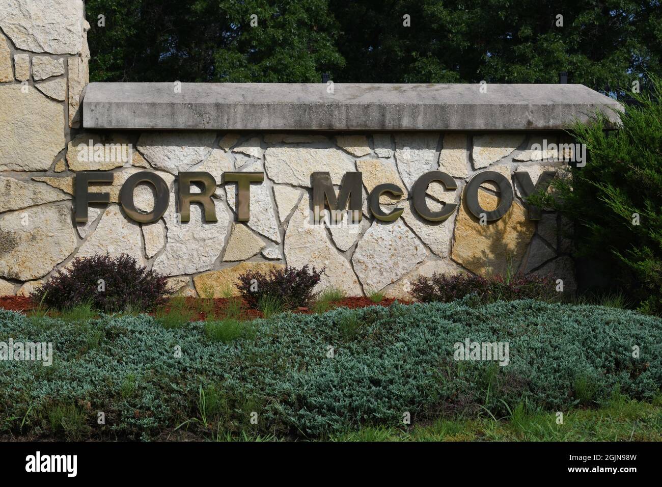 Sparta, Wisconsin, USA. 28th Aug, 2021. The main gate of U.S. Army Fort ...