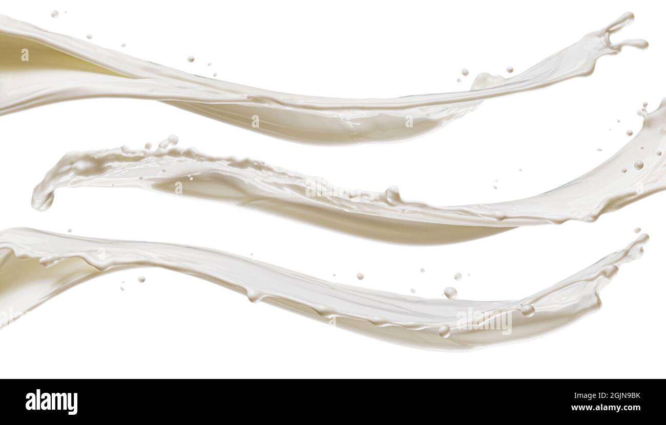 Milk wave isolated on white background Stock Photo - Alamy