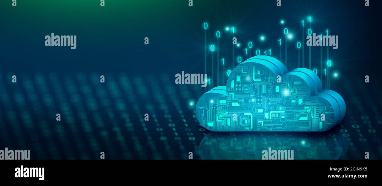 Cloud Computing Technology Internet On Binary Code With Abstract Background Cloud Service