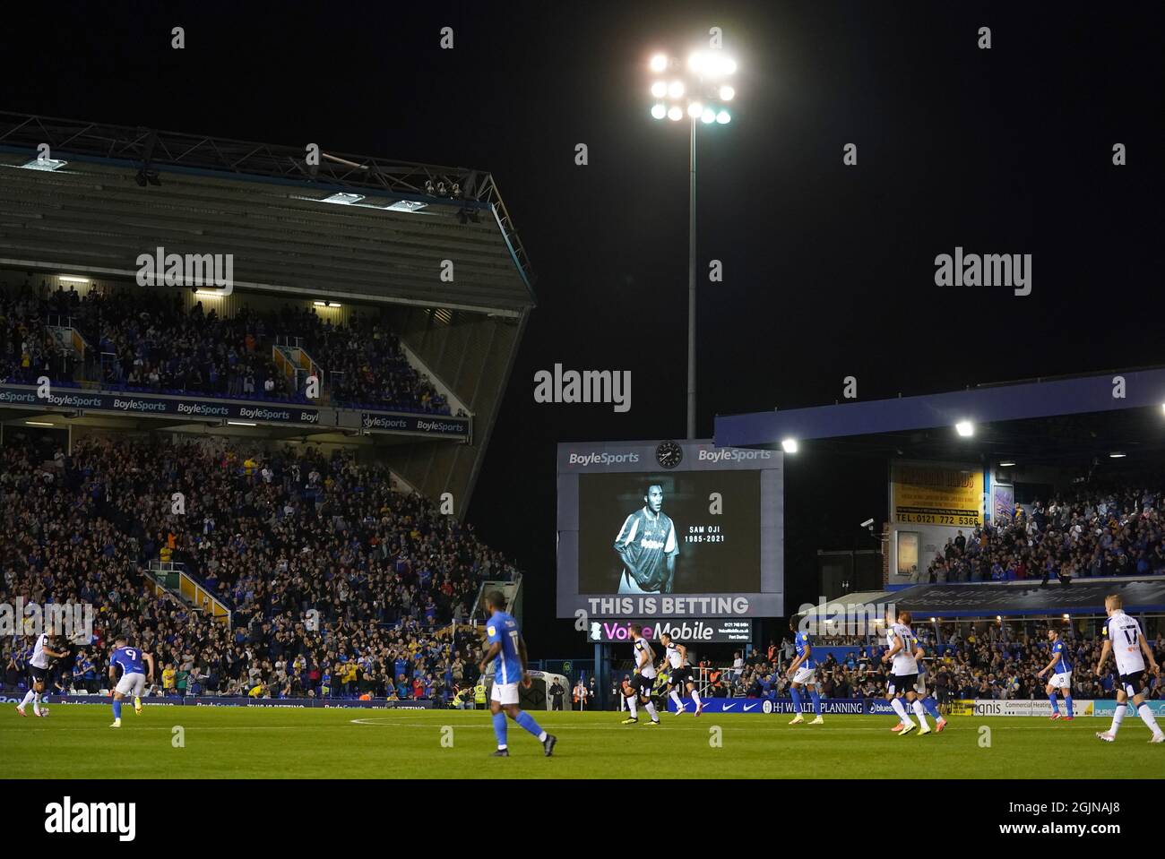 The big screen pays tribute to the late Sam Oji during the Sky Bet ...