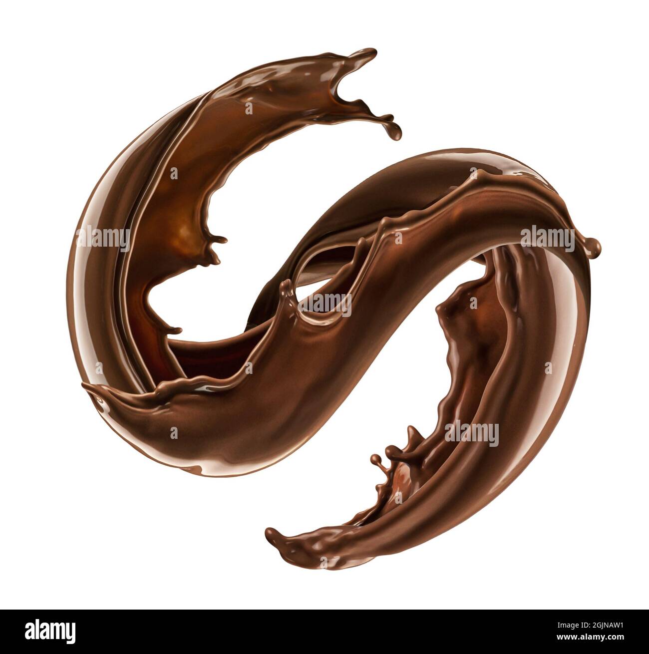 Chocolate splash isolated on white background Stock Photo - Alamy