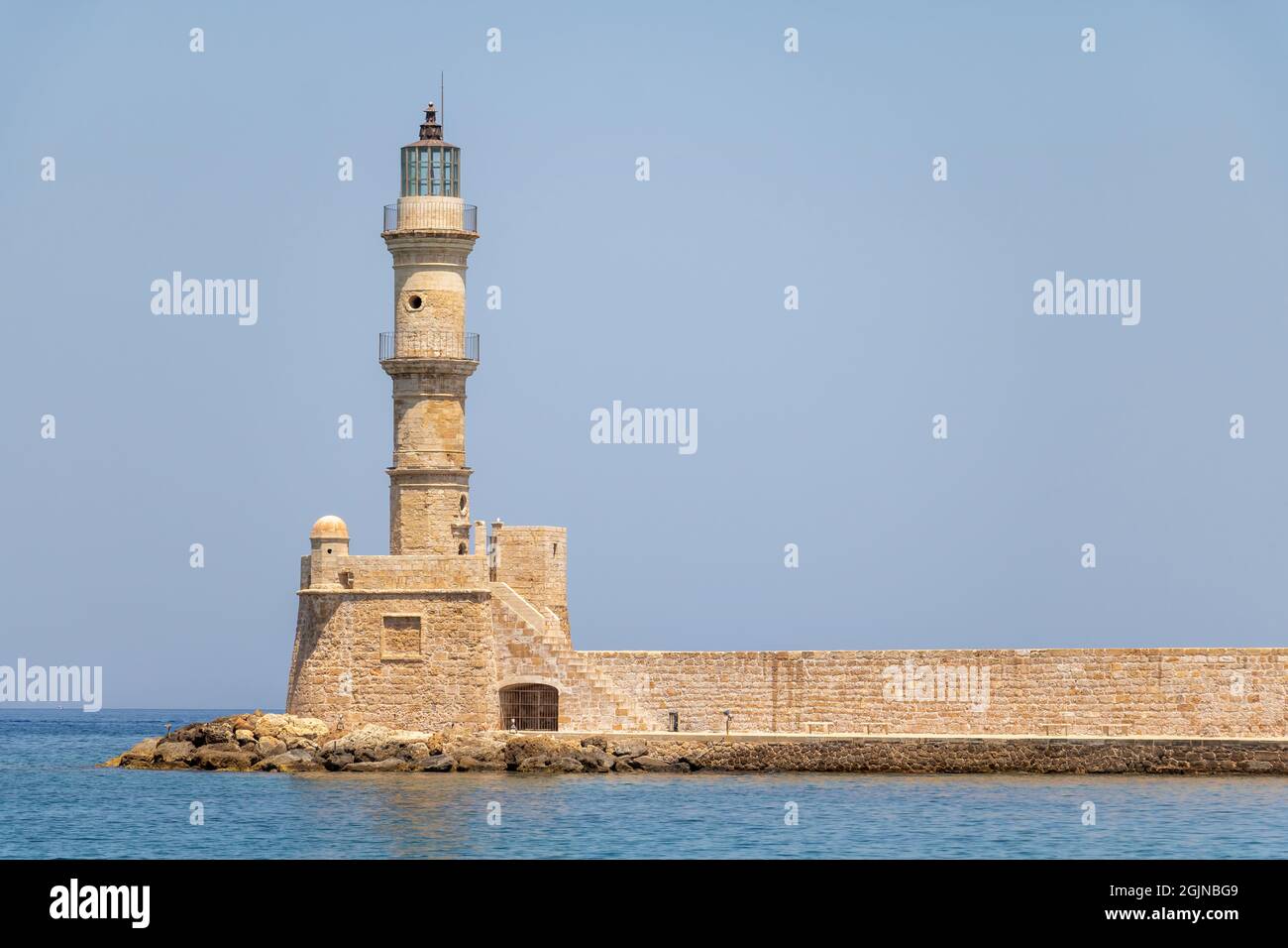 Greece, Crete, Chania an old harbor lighthouse Stock Photo - Alamy