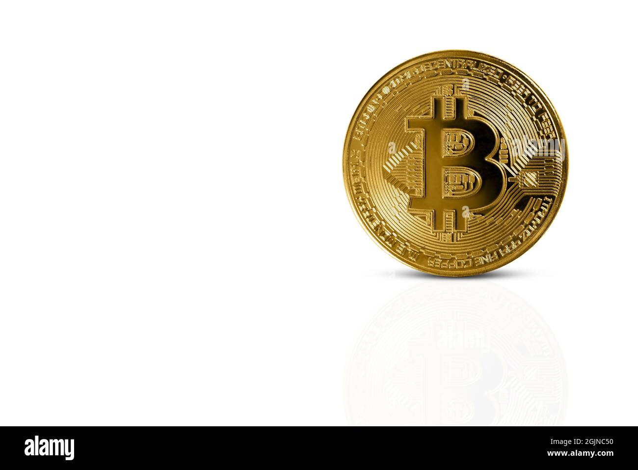 Golden bitcoin on front Cut Out Stock Images & Pictures - Alamy