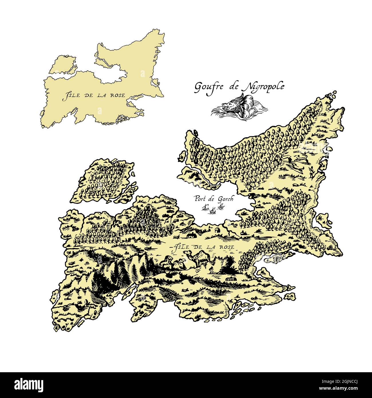 Map medieval illustration Cut Out Stock Images & Pictures - Alamy