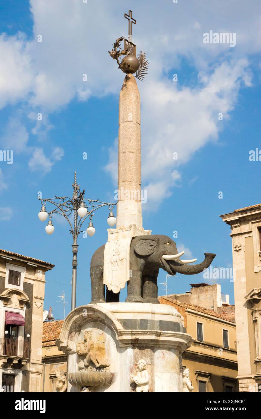 The symbol of Catania city in Sicily, Italy, is u Liotru (the elephant ...