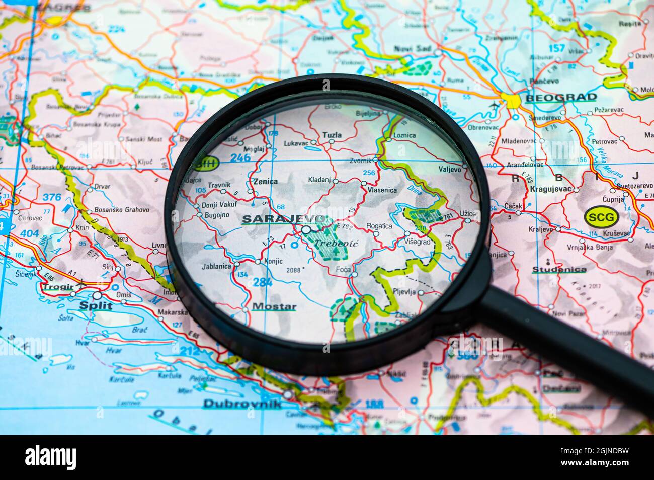 Map of sarajevo hi-res stock photography and images - Alamy