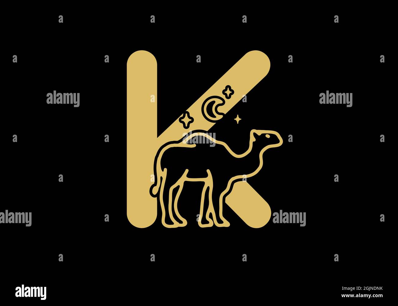 brown color of K initial letter with camel shape design Stock Vector ...