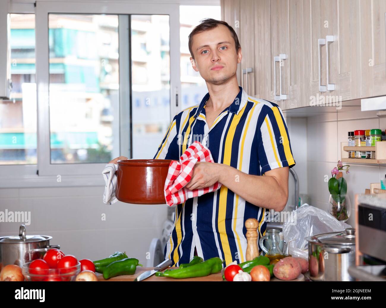 Man in home Stock Photo - Alamy