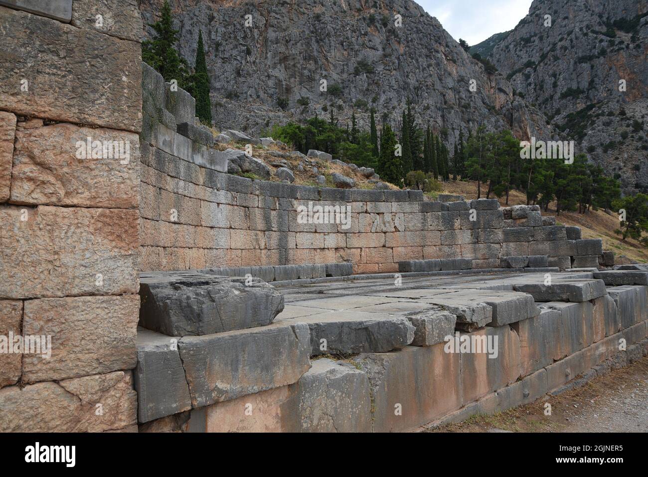 Ancient marble ruins of the Doric order Temple Niche of Krateros a ...