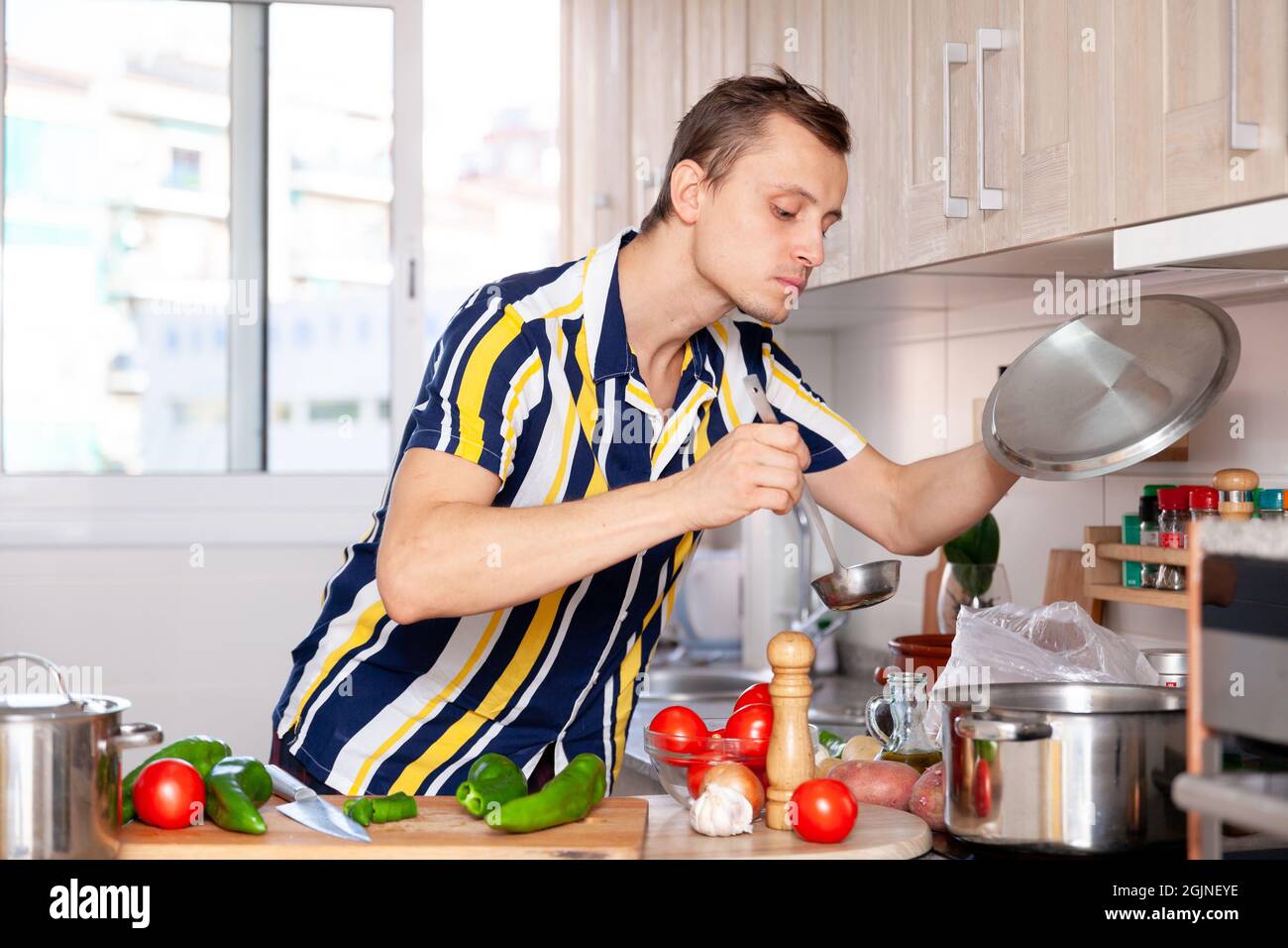 Man in home Stock Photo - Alamy