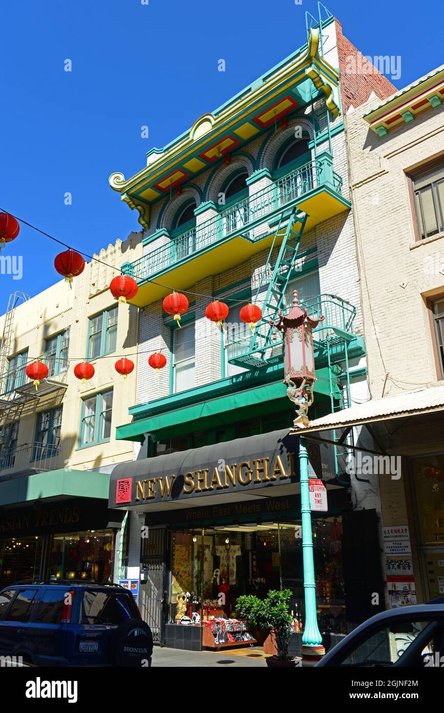 Antique Chinese style commercial buildings on 736 Grant Avenue near ...