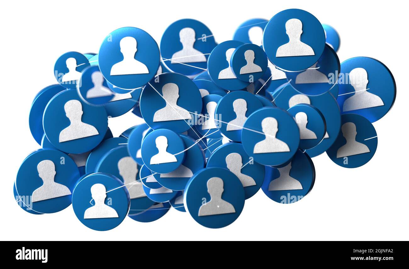 3d rendering of a team connection and network symbol isolated on a ...
