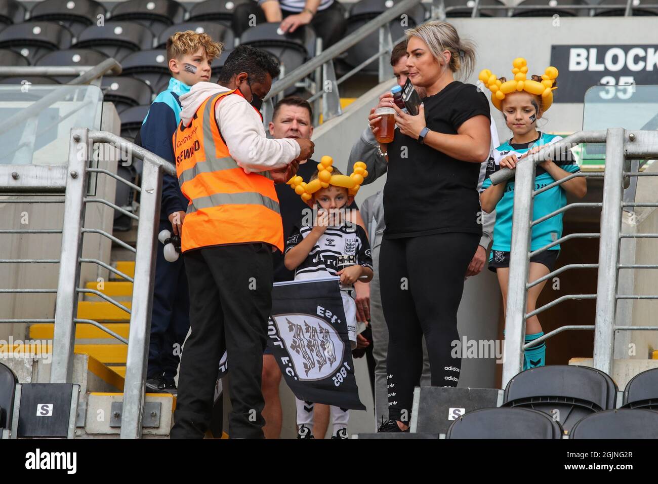 Hull FC fans arrive at the MKM Stadium for the match against Wigan ...