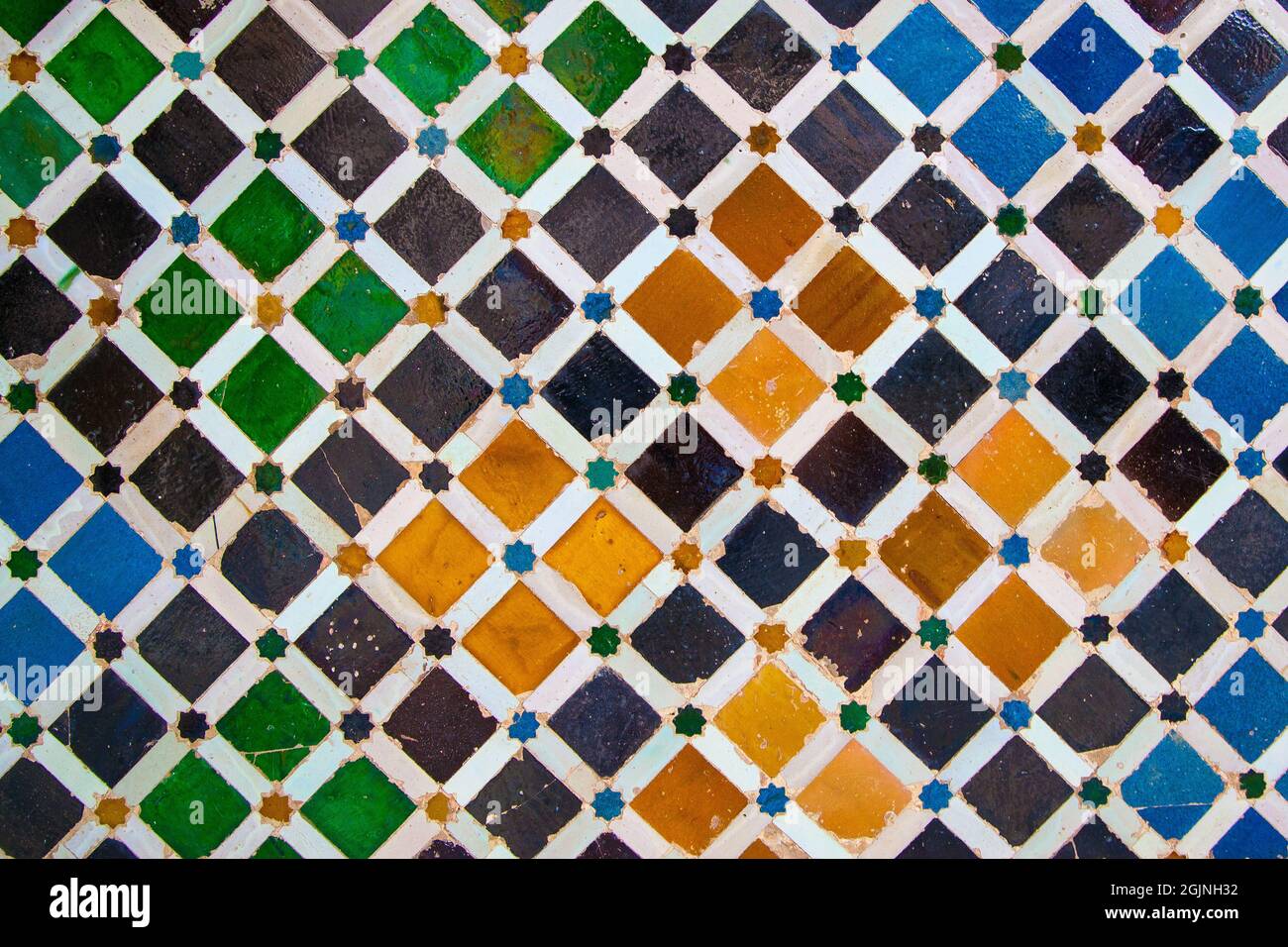 Moorish ceramics with colorful geometric pattern Stock Photo - Alamy