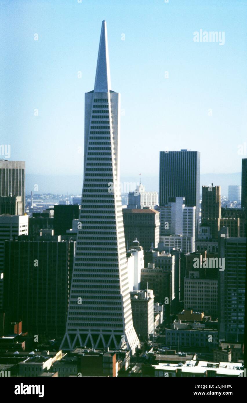 Skyscraper, Transamerica Pyramid, San Francisco, USA, 1977 Stock Photo ...