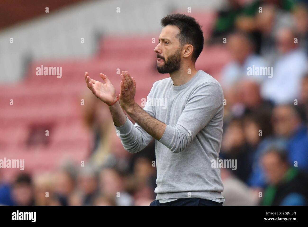 Carlos Corber‡n manager of Huddersfield Town reacts Stock Photo - Alamy