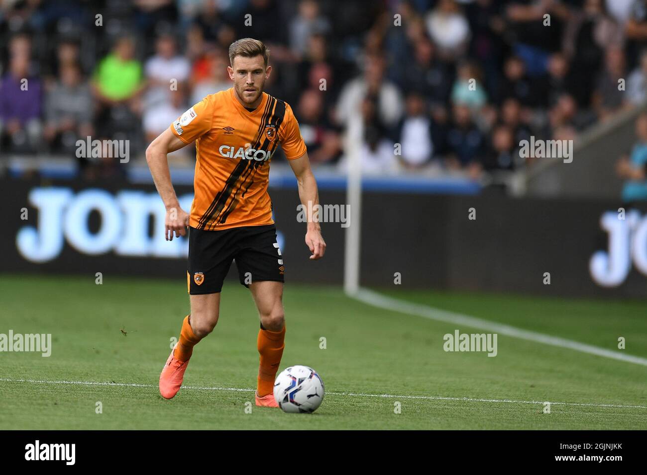 Swansea, UK. 11th Sep, 2021. Callum Elder #3 of Hull City in action ...
