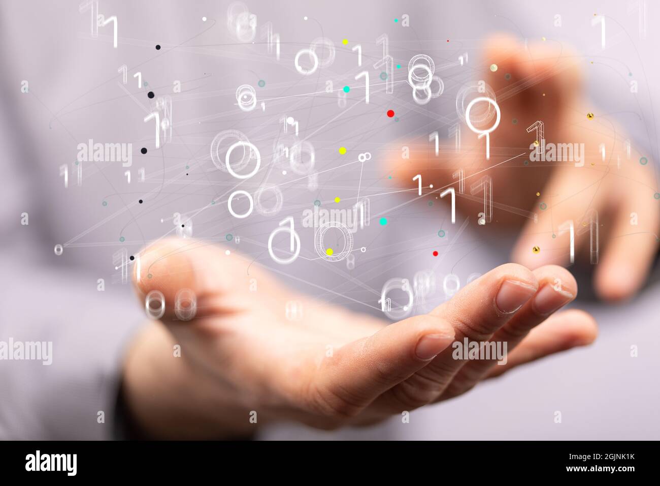 3D rendering of a Connecting lines and dots, Big data visualization ...